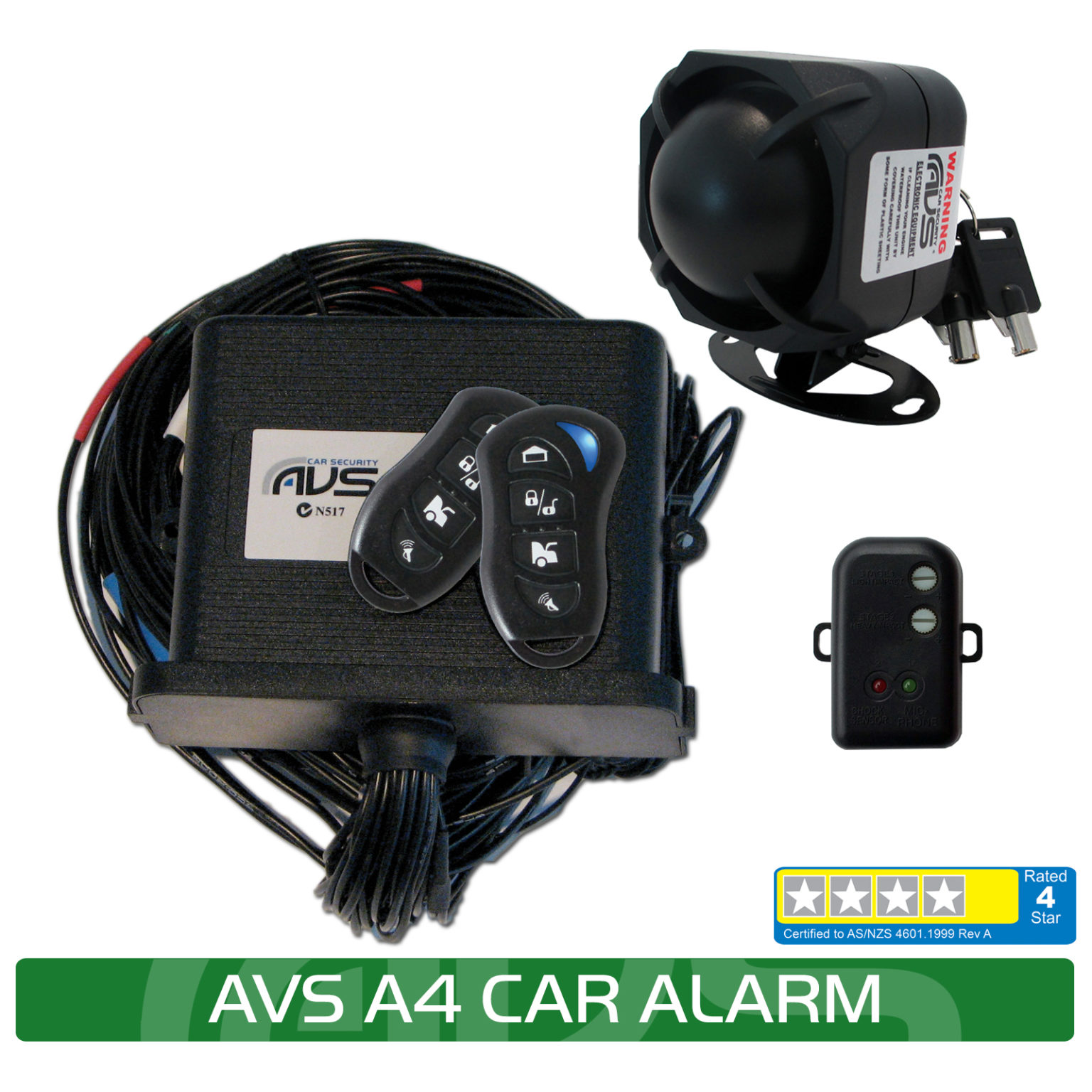 AVS A4 Fully Featured 4 Star Insurance Approved Alarm System - Fitted ...
